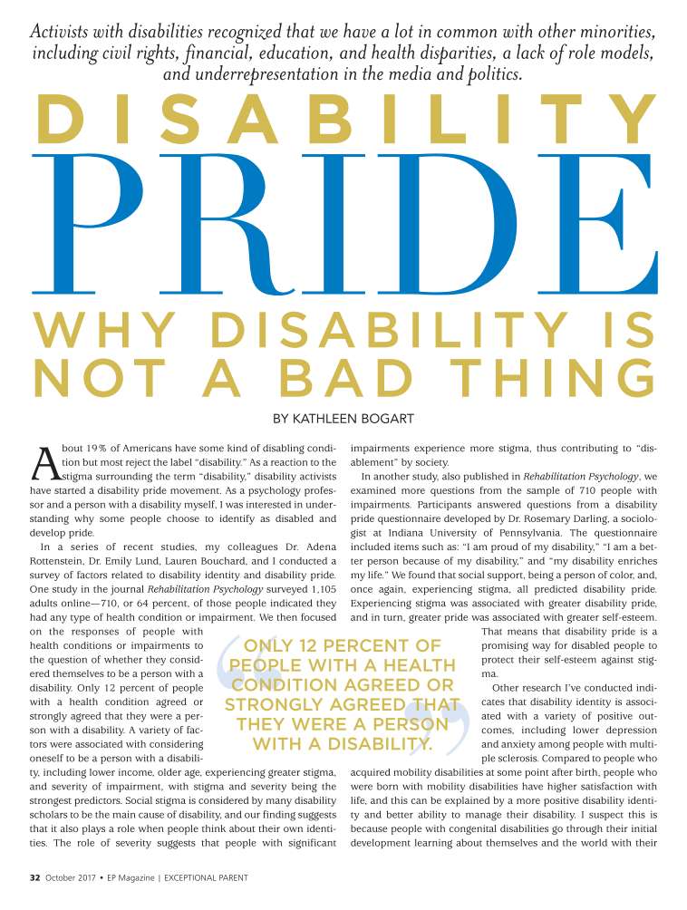 DISABILITY PRIDE WHY DISABILITY IS NOT A BAD THING